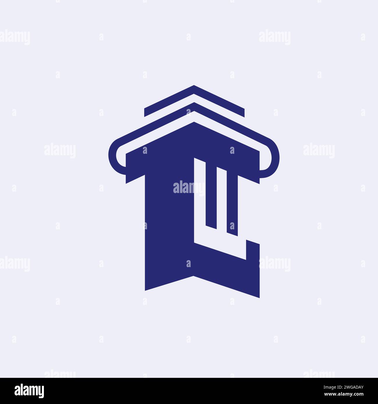 A logo featuring a Roman column pillar representing law and with a 3D ...