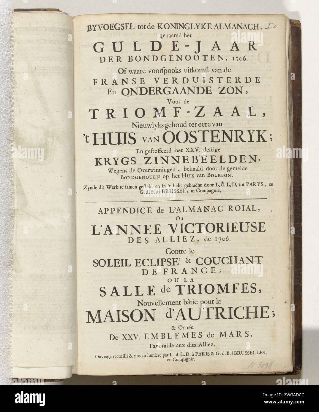 Title page for the Byfoegsel series to the Koninglyke Almanach, called ...