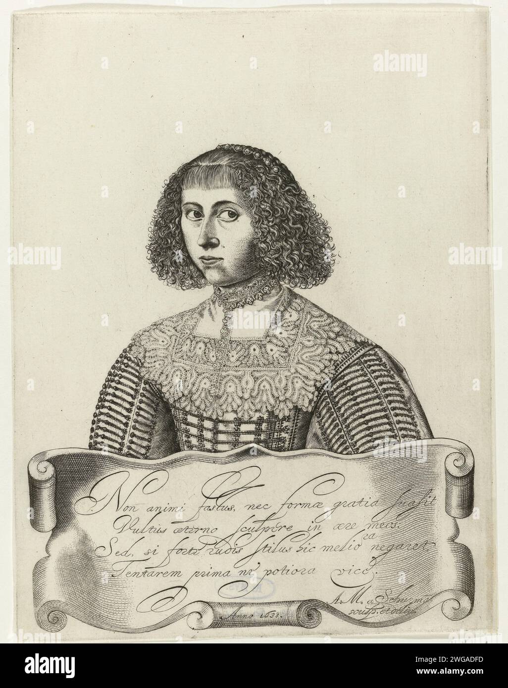 Self -portrait, Anna Maria van Schurman, 1633 print Self -portrait of ...