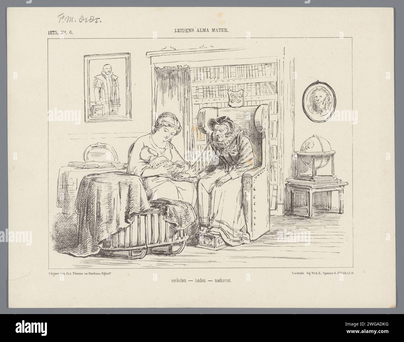 Cartoon about Leidens Alma Mater, 1875, 1875 print Cartoon about ...