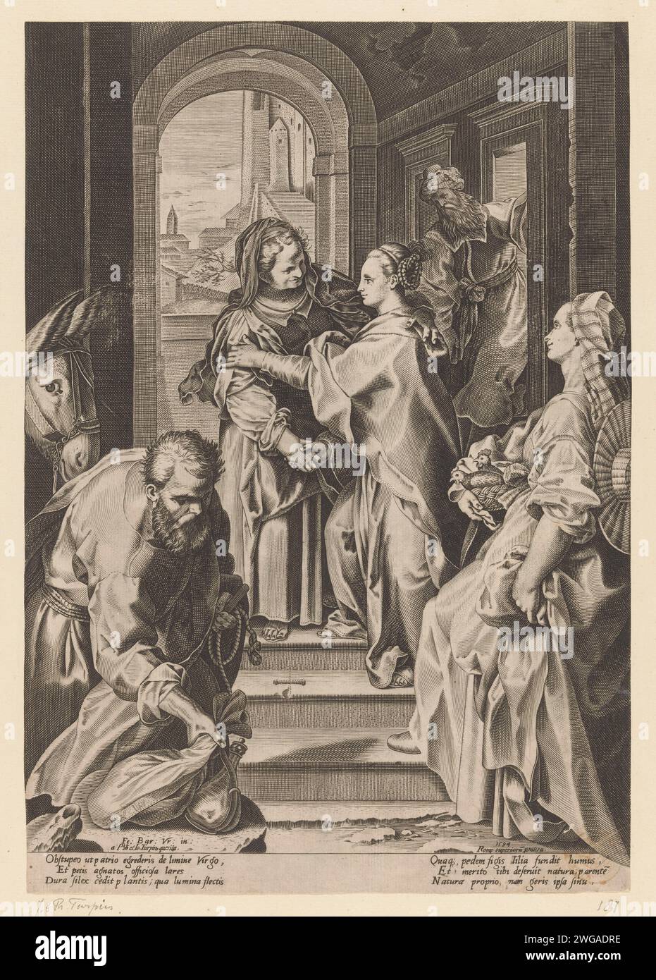 Visitation, Jean Turpin, After Federico Barocci, 1594 print Rome paper ...