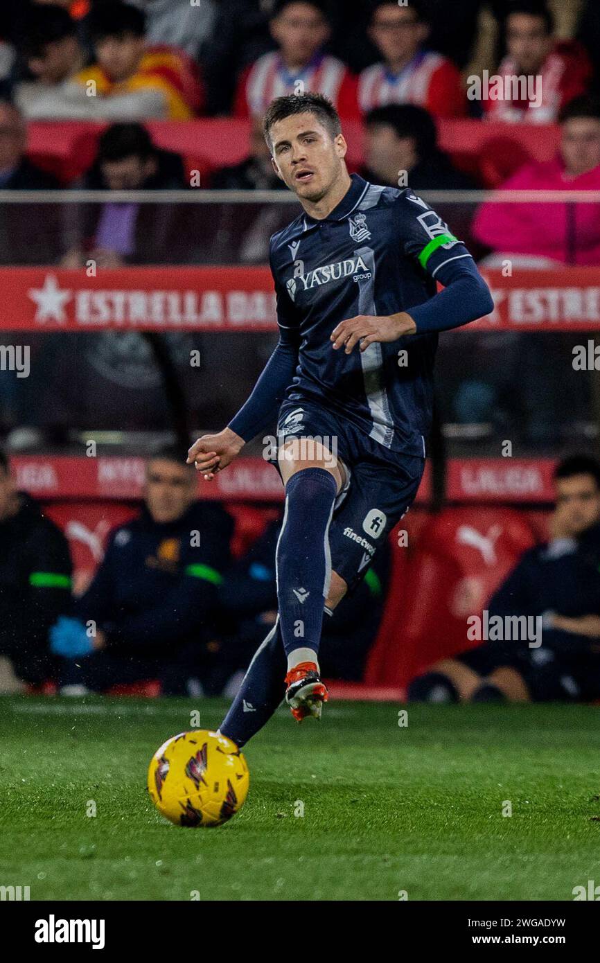 Girona, Spain. 03rd Feb, 2024. Igor Zubeldia of Real Sociedad seen in action during the LaLiga ...