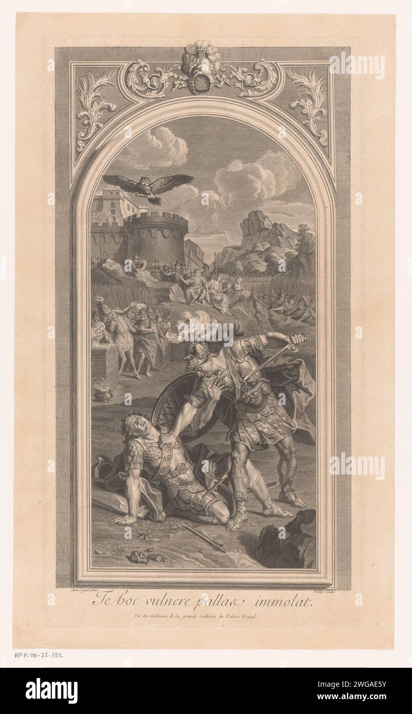 Aeneas kills Turnus, Jean Baptiste de Poilly, after Antoine Coypel ...