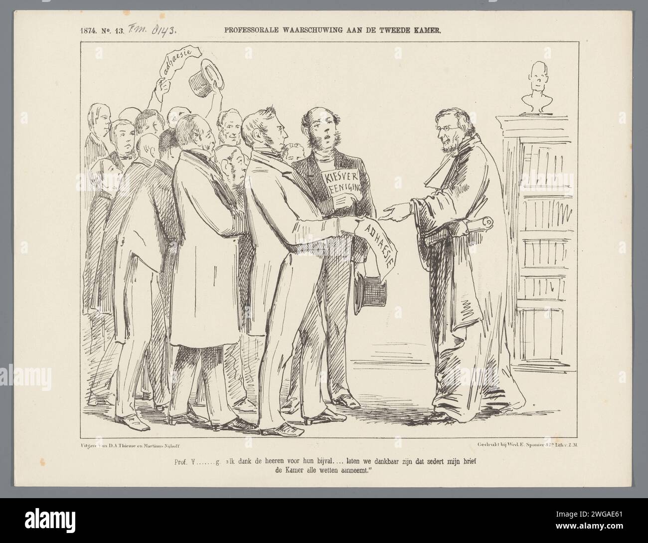 Cartoon on Prof. dr. S. Vissering, 1874, 1874 print Cartoon on ...