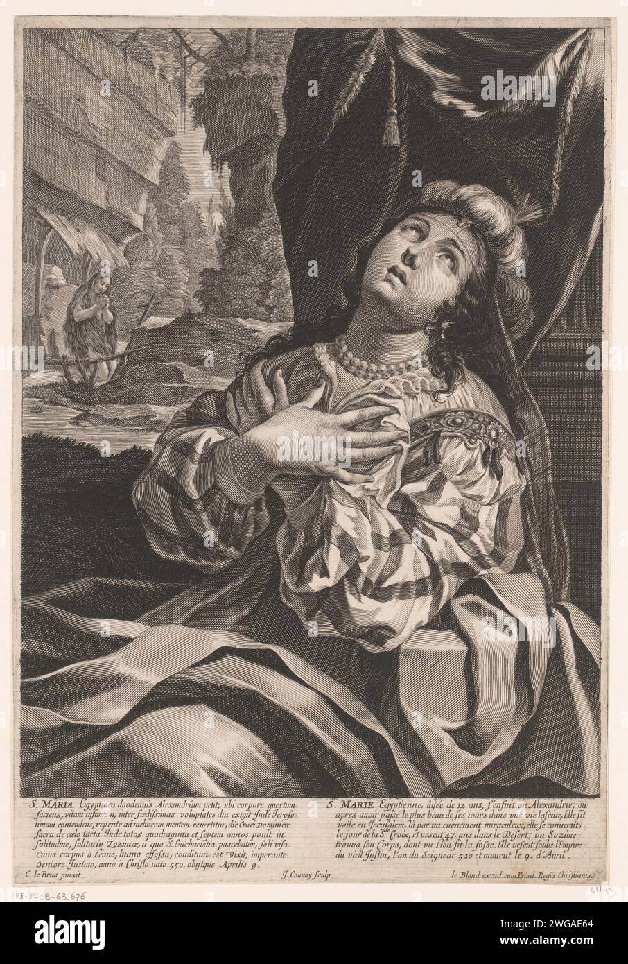 Heilige Maria Van Egypt, Jean Couvay, After Charles Le Brun, 1632 ...