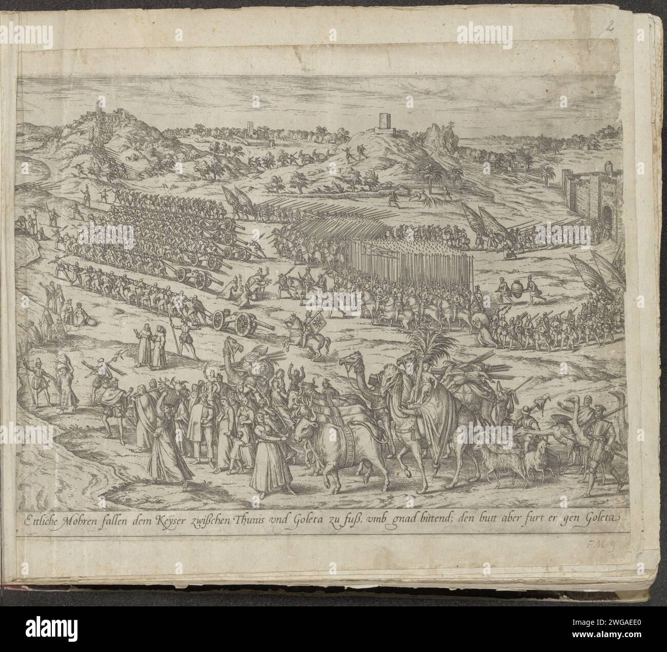 Some Turks Kneelen For Charles V, 1574 - 1578 print Four Turks kneel ...