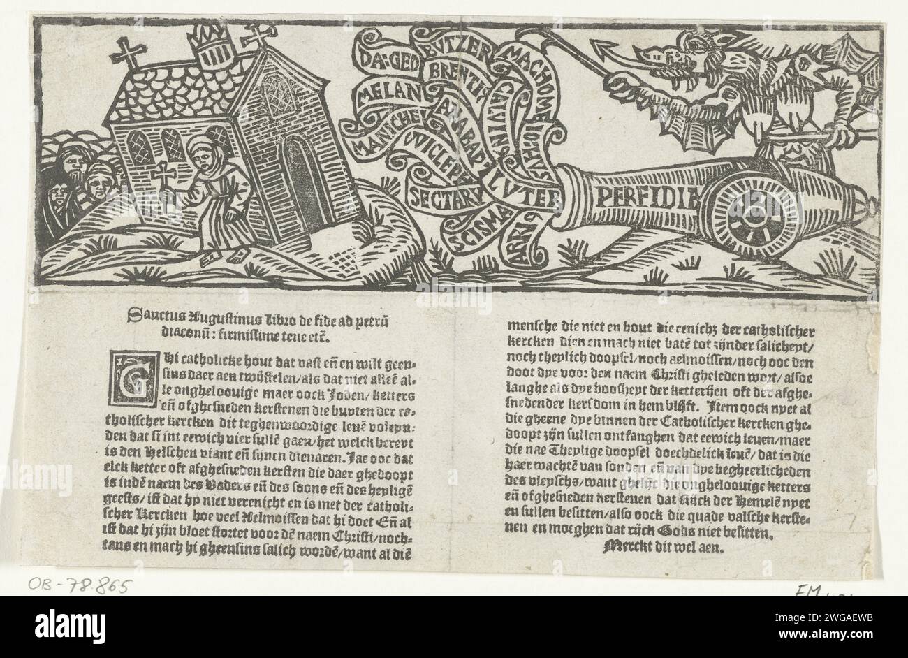 The Devil shines the Catholic Church with disbelief, 1550 - 1599 print ...