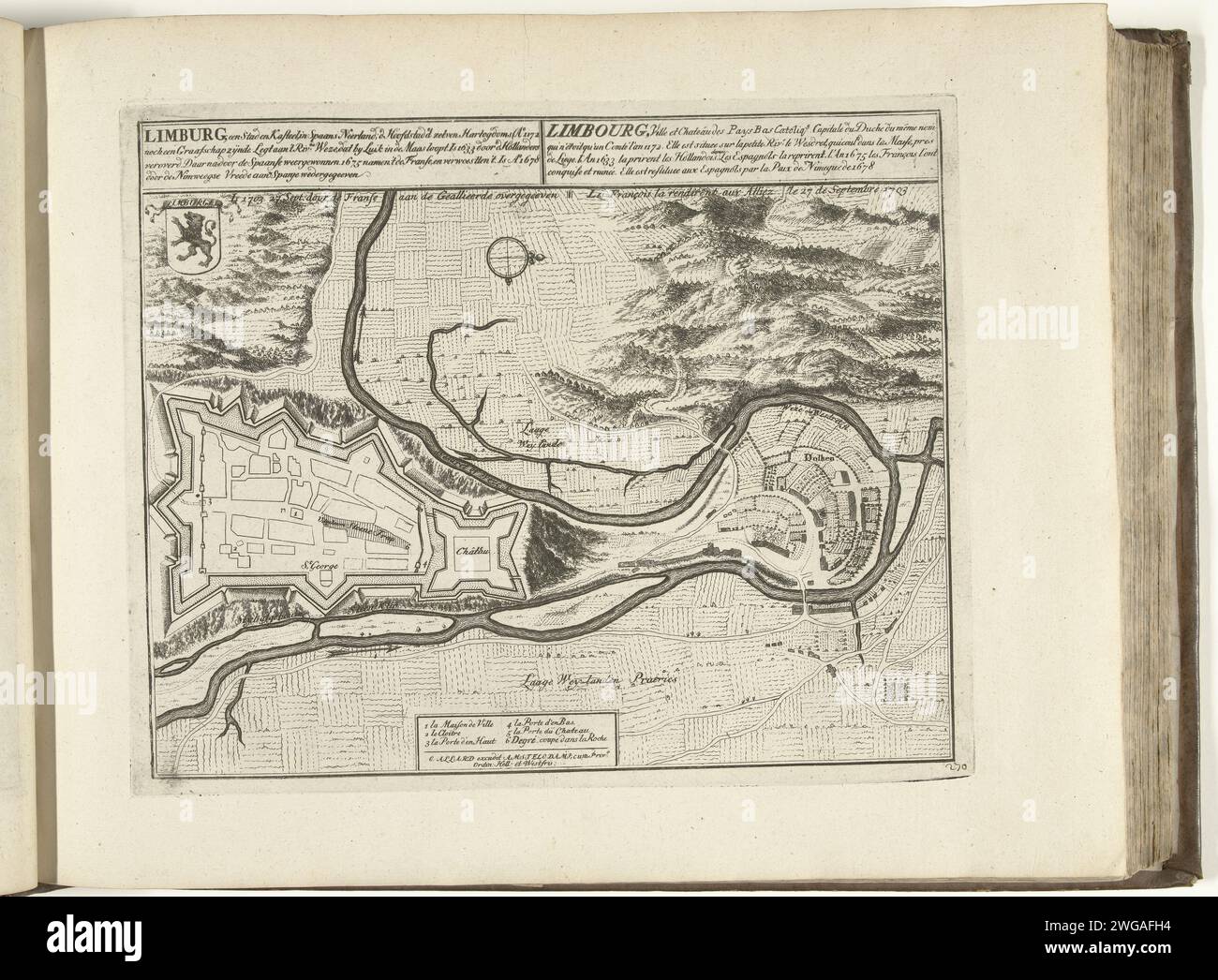 Map of Limburg, 1726, 1726 print Map of the city of Limburg (Limbourg ...