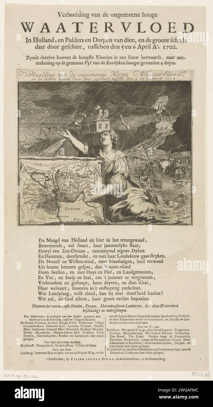 Flood in Holland, 1702, 1702 print Flood in Holland, 5 and 6 April 1702 ...