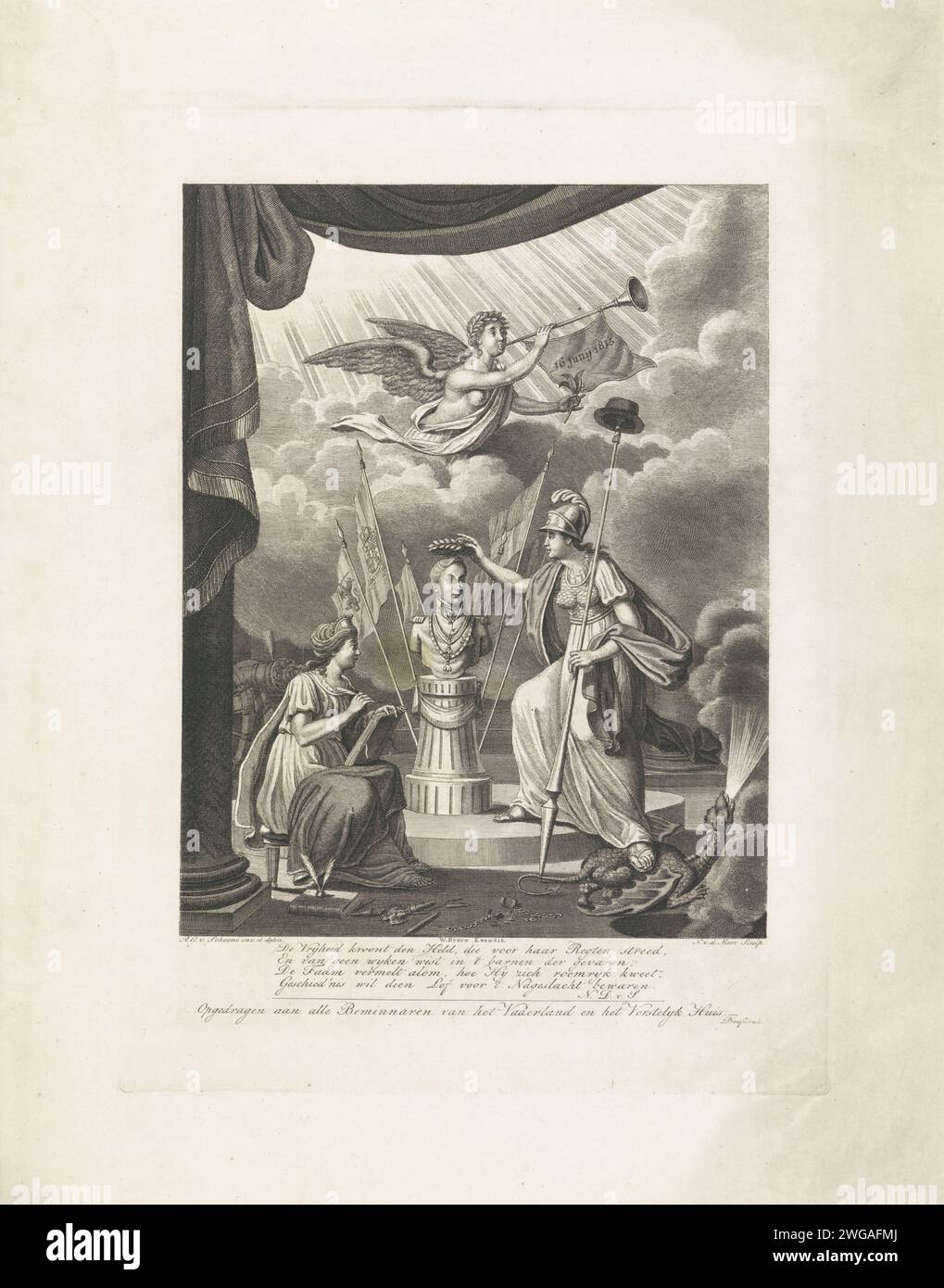 Allegory on the bravery of the Prince of Orange, 1815, Noah van der ...