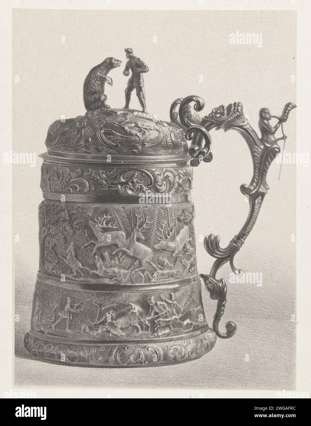 Drinking can be decorated with hunting scenes, ca. 1700, 1800 - 1863 ...