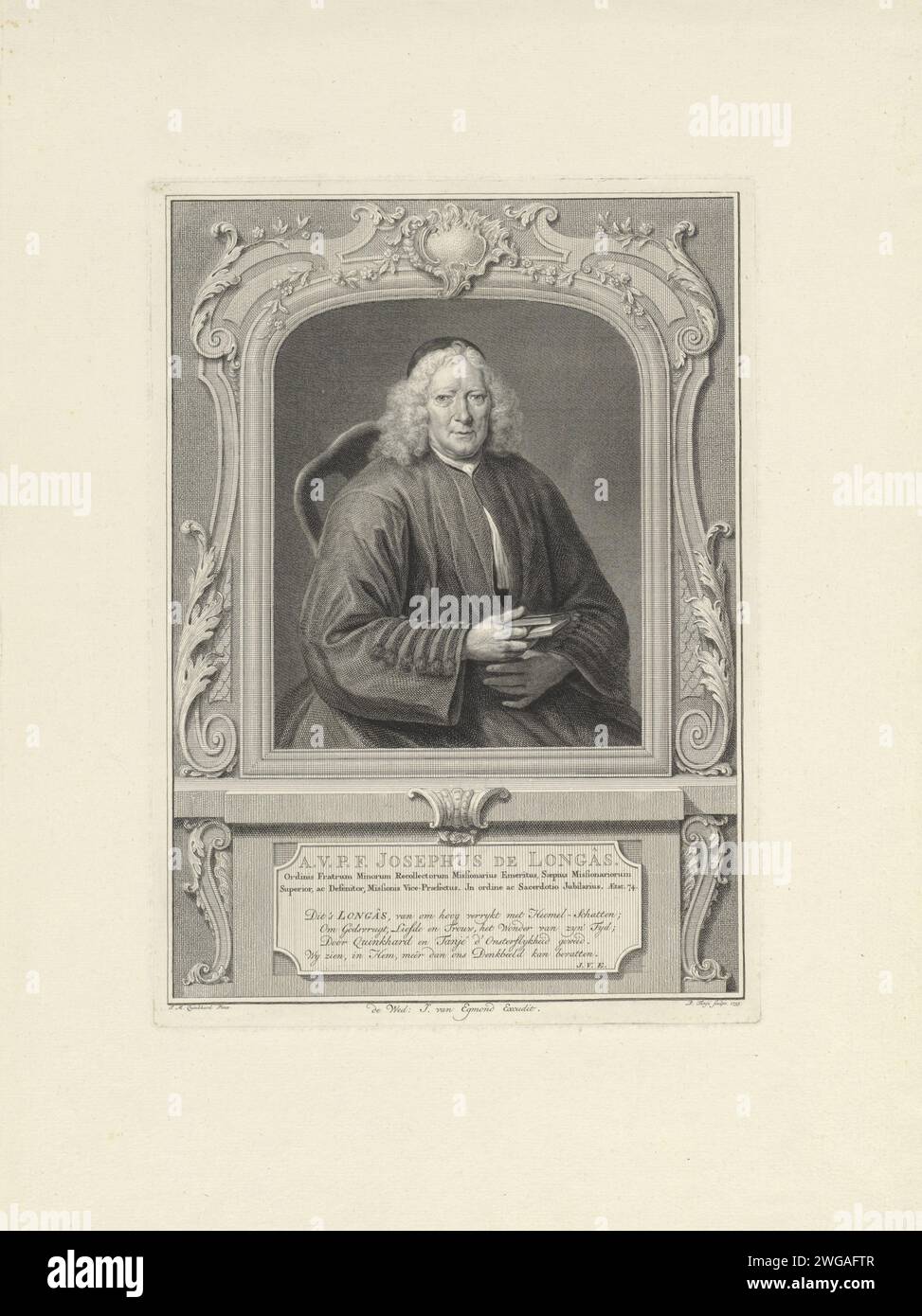 Portrait of Josephus de Longas, Pieter Tanjé, after Jan Maurits ...