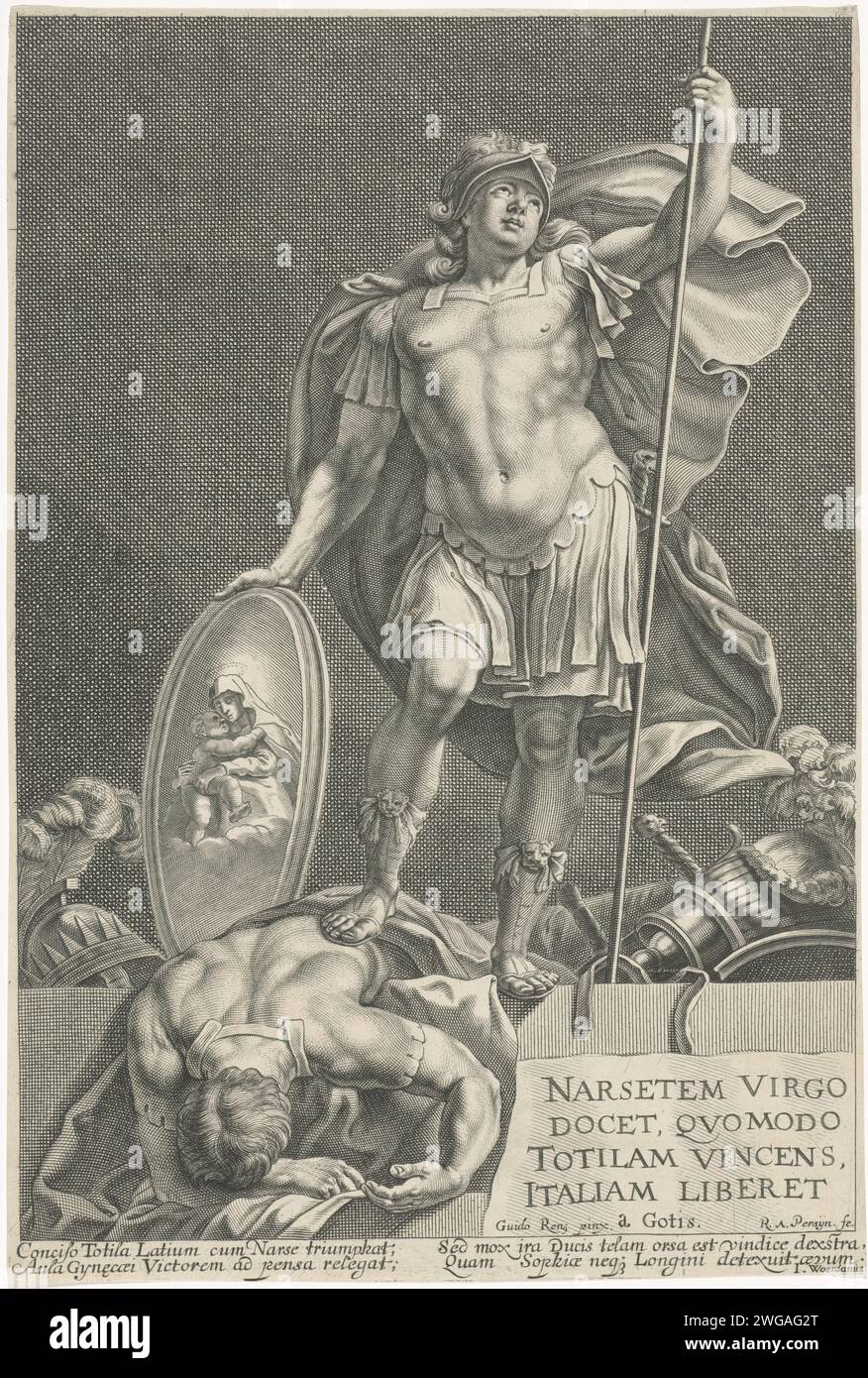 Narses and King Totila, Reinier van Persijn, after Guido Reni, 1655 ...