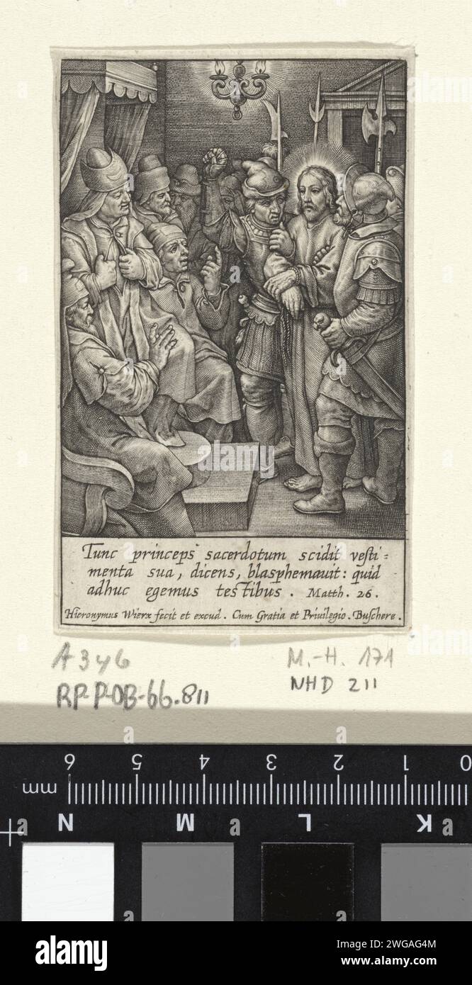 Christ for Kajafas, Hieronymus Wierix, 1563 - Before 1619 print ...