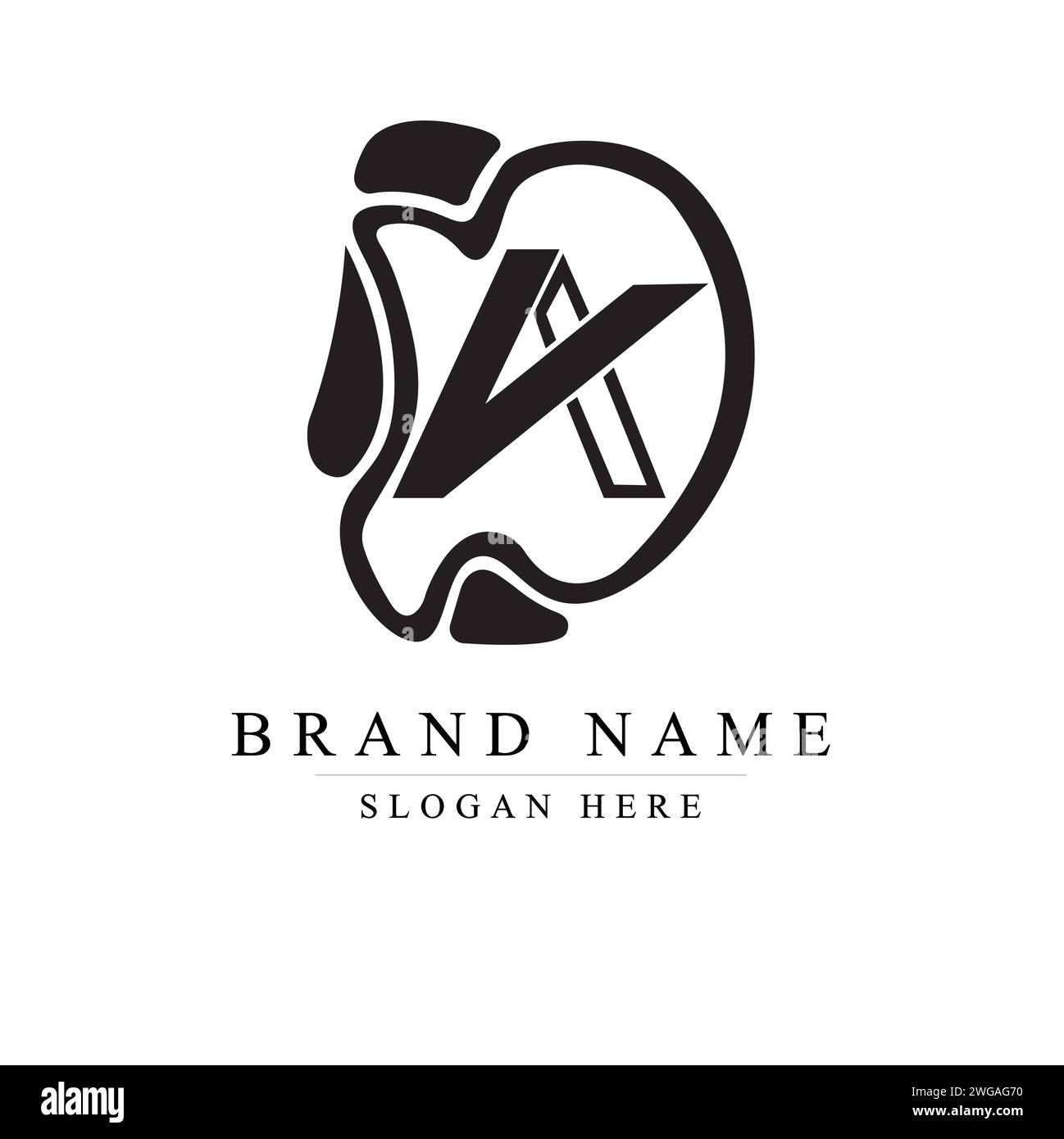 Modern and unique letter DA, AD initials logo design, Initial lowercase letter logo DA Stock ...