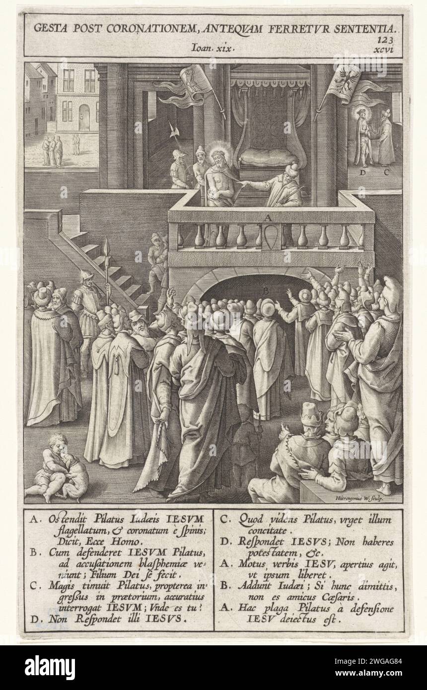 Christ shown to the people (Ecce Homo), Hieronymus Wierix, After Bernardino Passeri, 1593 print ...