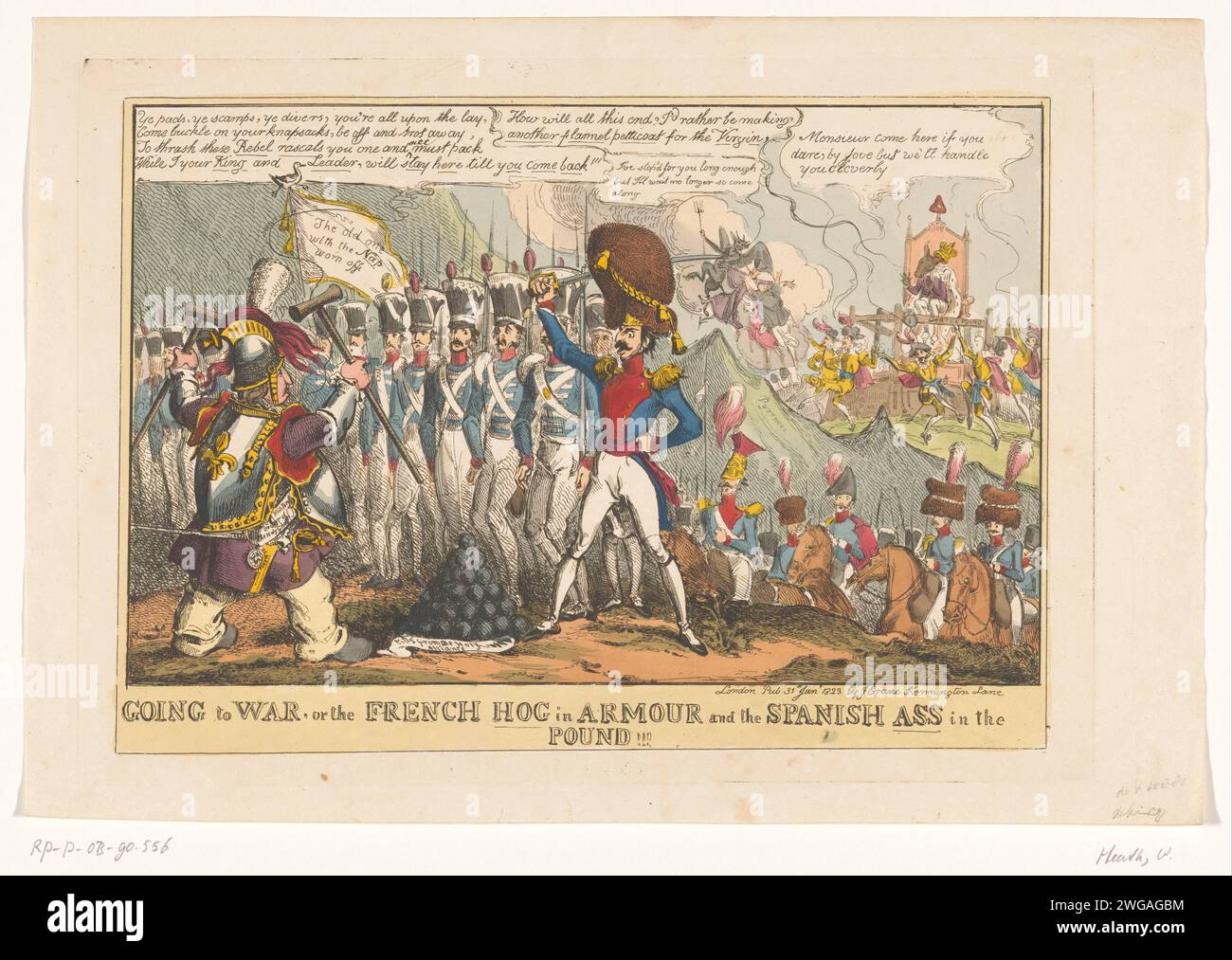 Louis XVIII threatens to attack Spain, 1823, William Heath, 1823 print ...