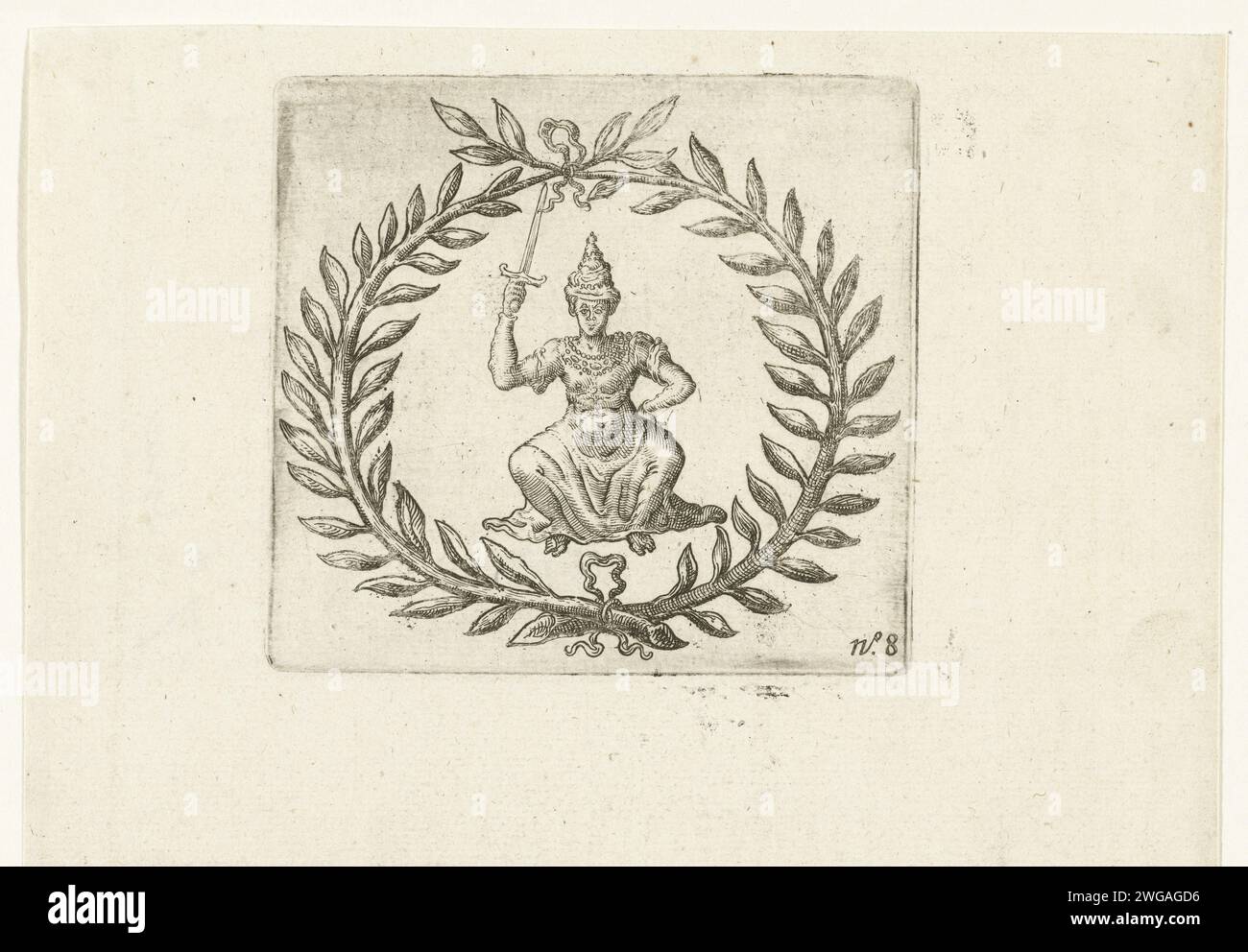 Weapon and Seal of the King of Ceylon, 1602, 1646 print The weapon and ...
