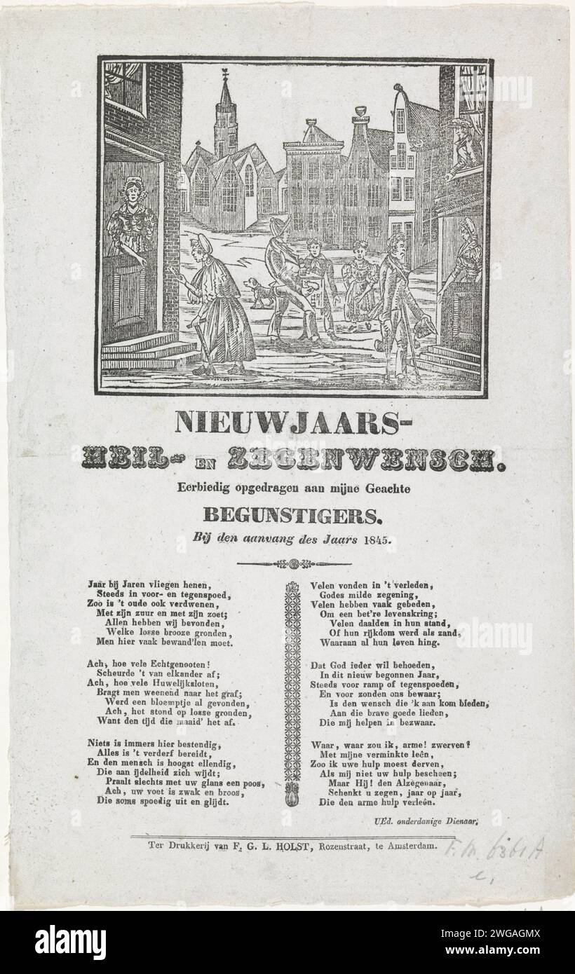 New Year's wish from the Amsterdam Ponders for the year 1845, Anonymous ...
