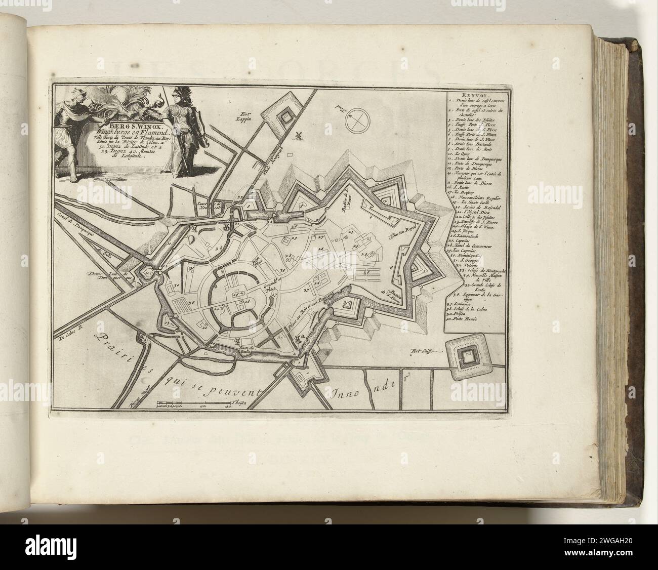 Vesting map of Sint-Winoksbergen, 1693, 1693 print Map of the ...