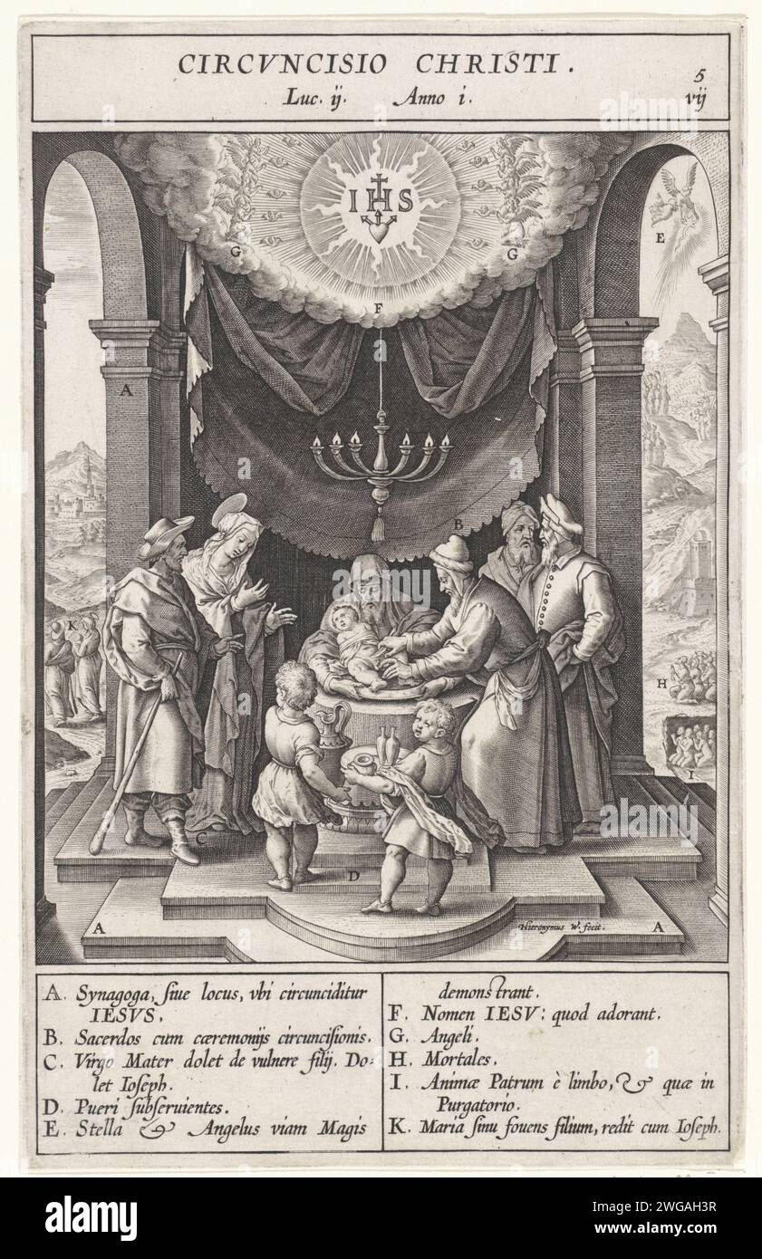Circumcision of Christ, Hieronymus Wierix, After Bernardino Passeri, 1593 print The high priest ...