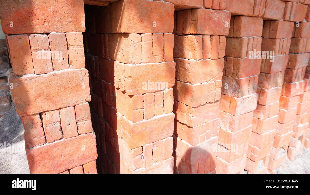 Traditional Indonesian bricks that are cooked after being burned for ...