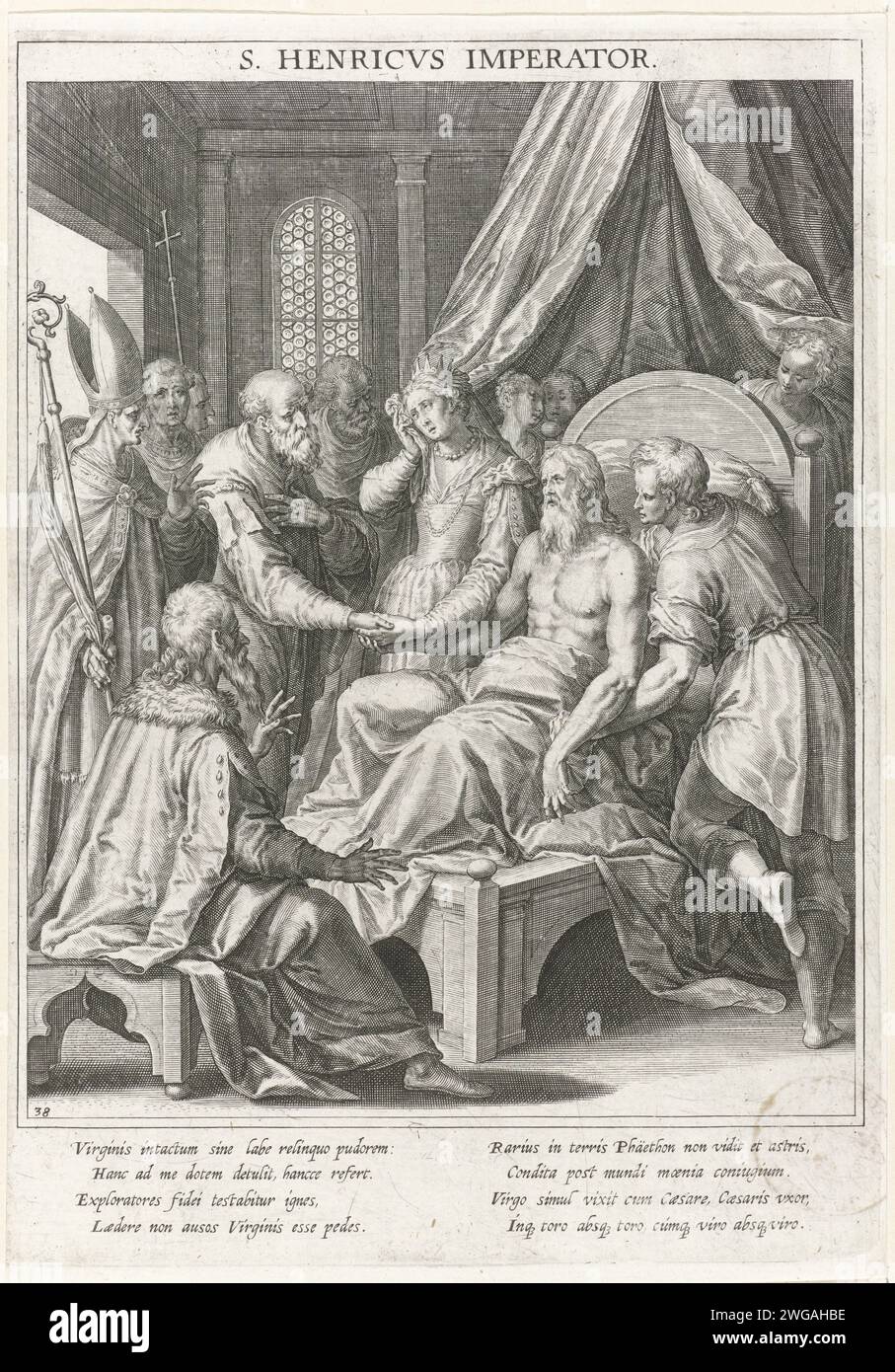 Emperor Henry II The Holy on his deathbed, Raphaël Sadeler (I), after ...