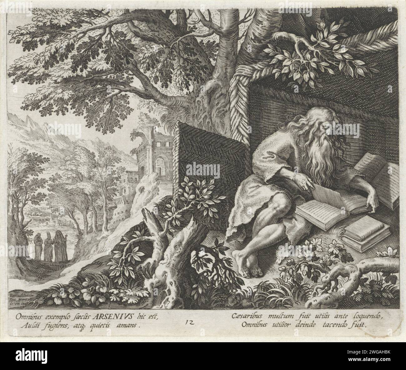 Saint Arsenius the Great as a recluse, Raphaël Sadeler (I), After ...