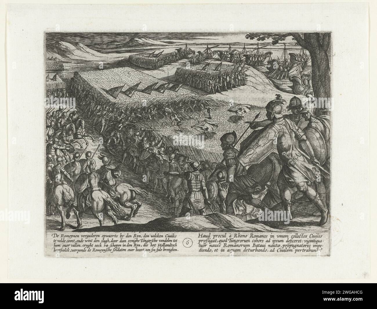 Romans defeated at the Rhine, 69-70, 1612 print The Romans defeated ...
