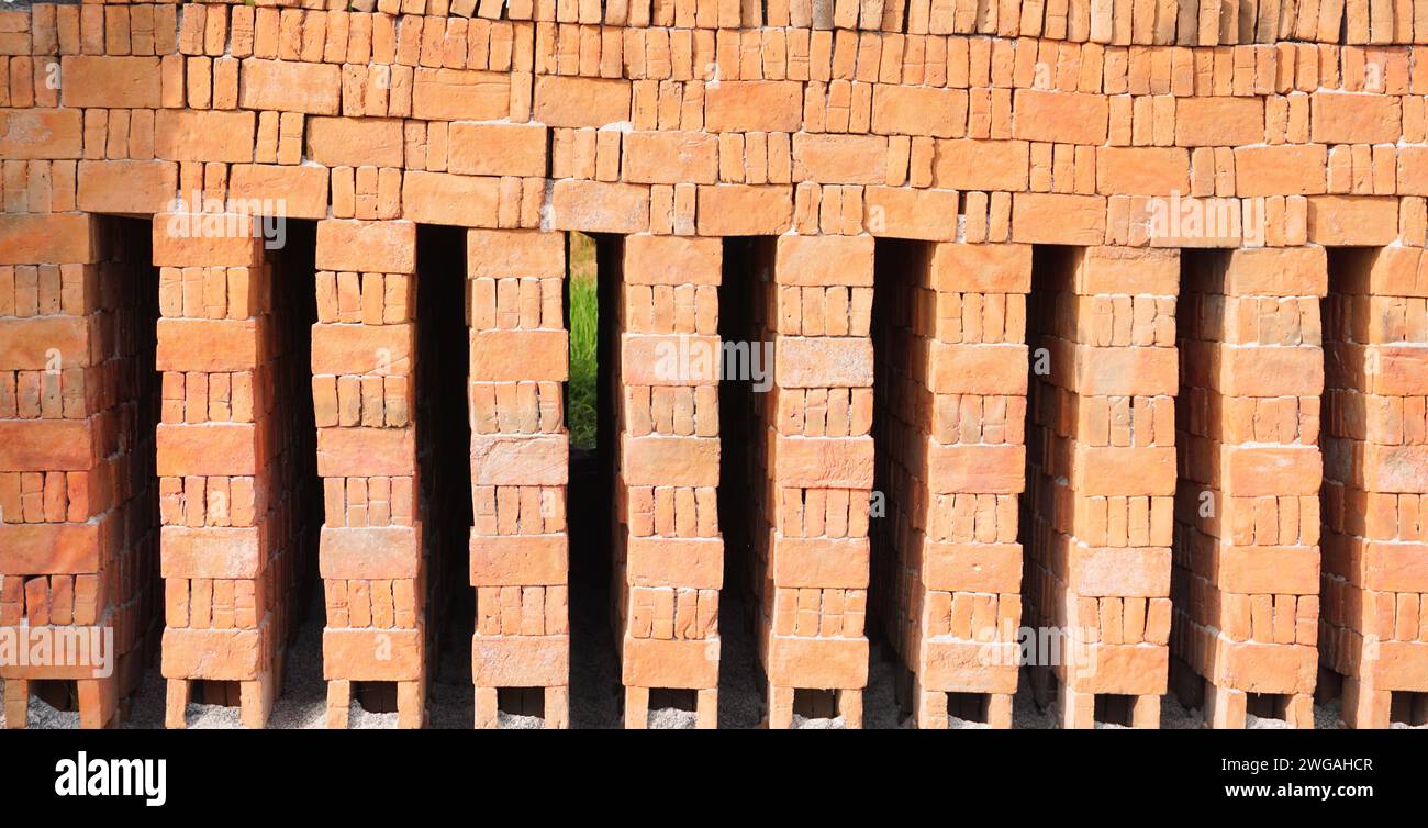 Traditional Indonesian bricks that are cooked after being burned for ...