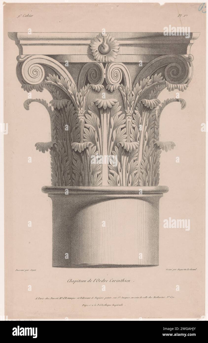 Corinthian capital, 1804 - 1805 print Paris paper capital ( column ...