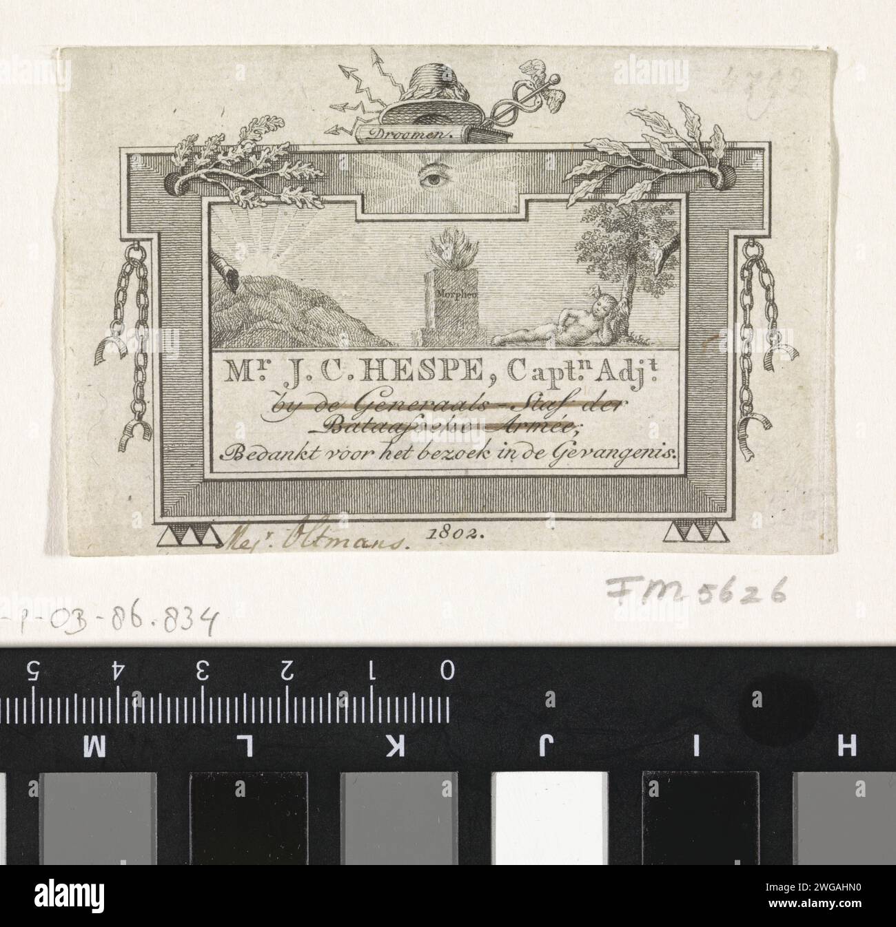 Business card from J.C. Hespe, 1802, Anonymous, 1802 print Business ...