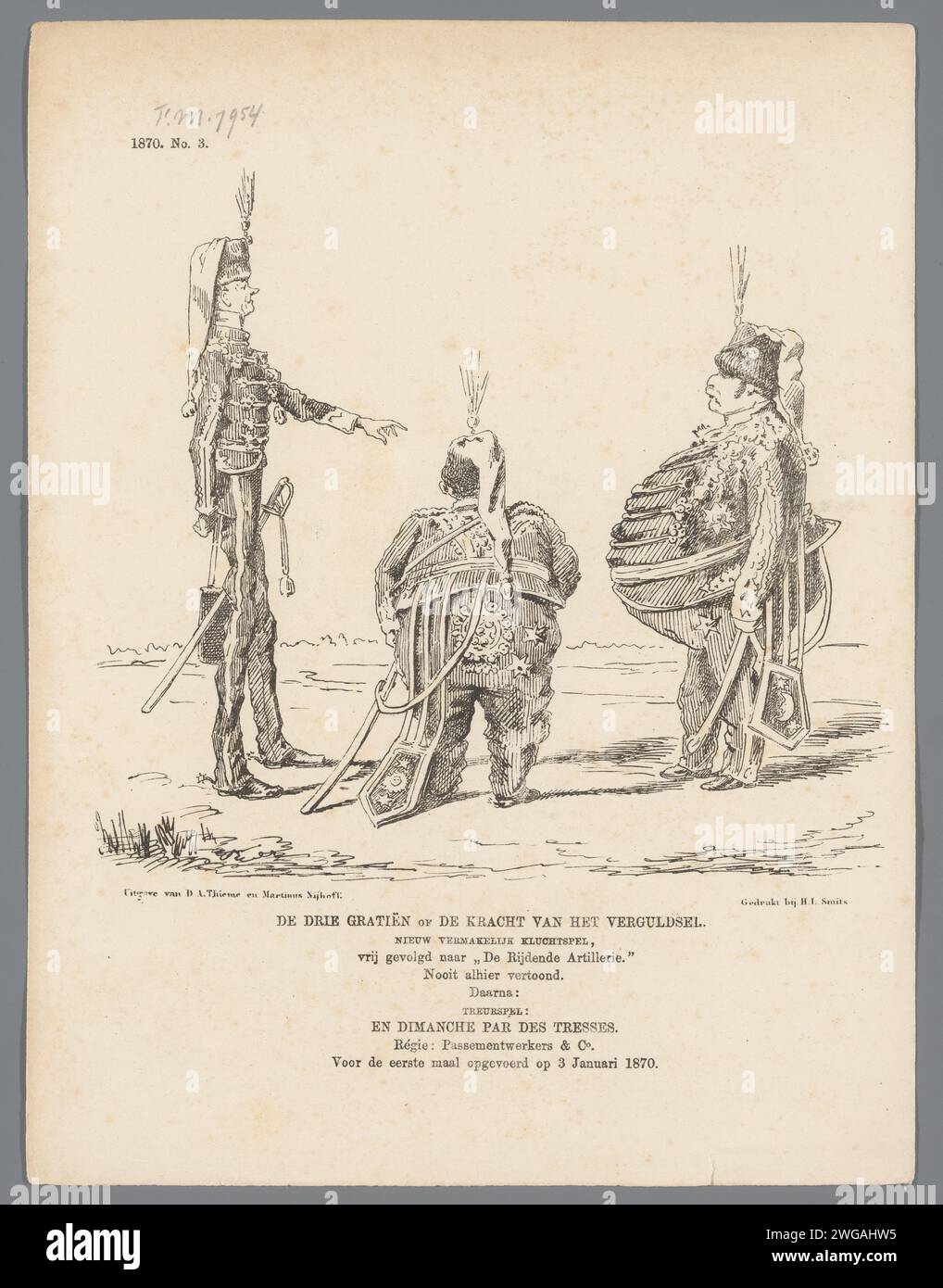 Cartoon on the overloaded uniforms of the generals, 1870, 1870 print ...