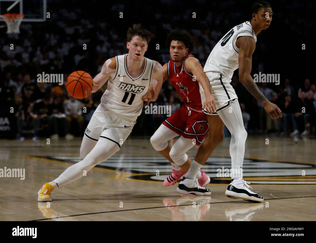 RICHMOND, VA - FEBRUARY 03: VCU Rams guard Max Shulga (11) dribbles the ...