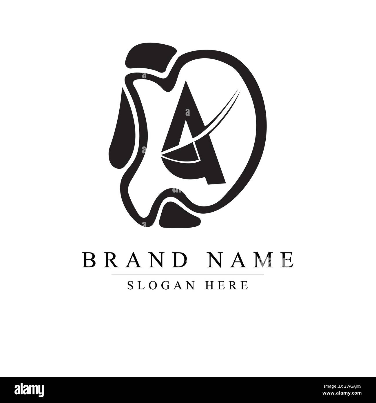 DA apple logo. Logo design letter DA, Elegant modern, AD Vector ...