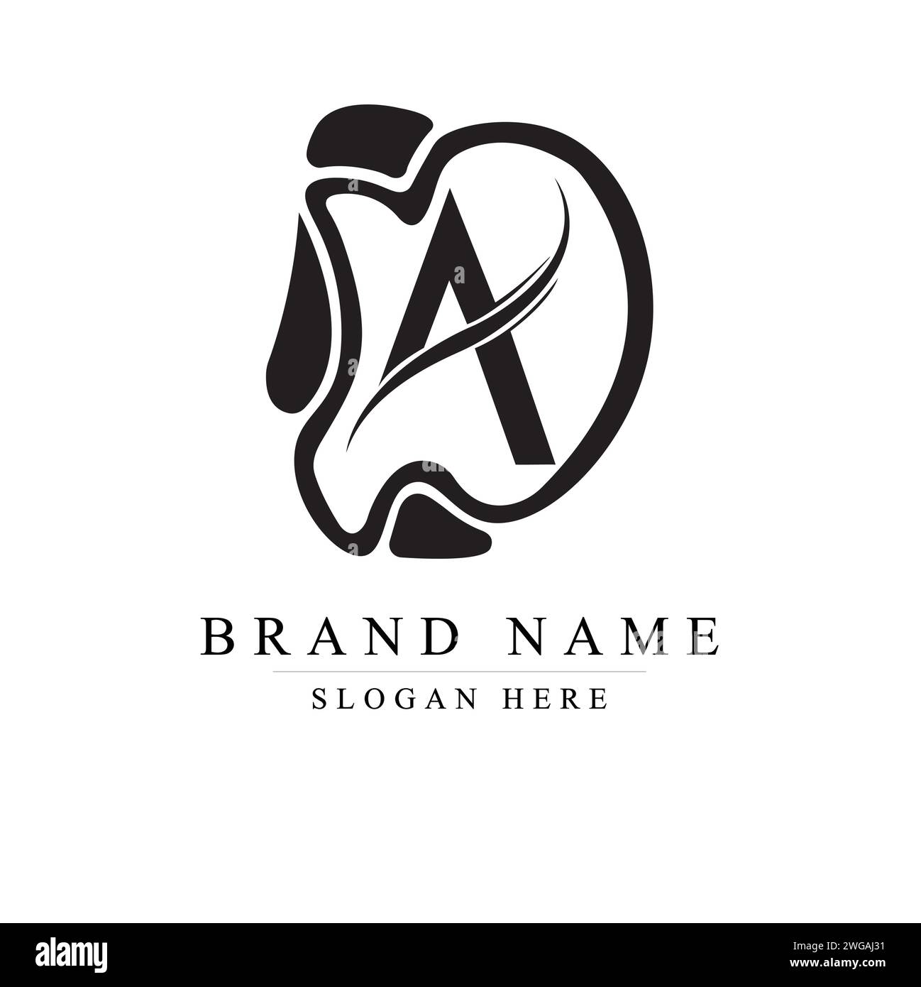 letter DA simple curves logo vector, AD logo design vector illustration ...