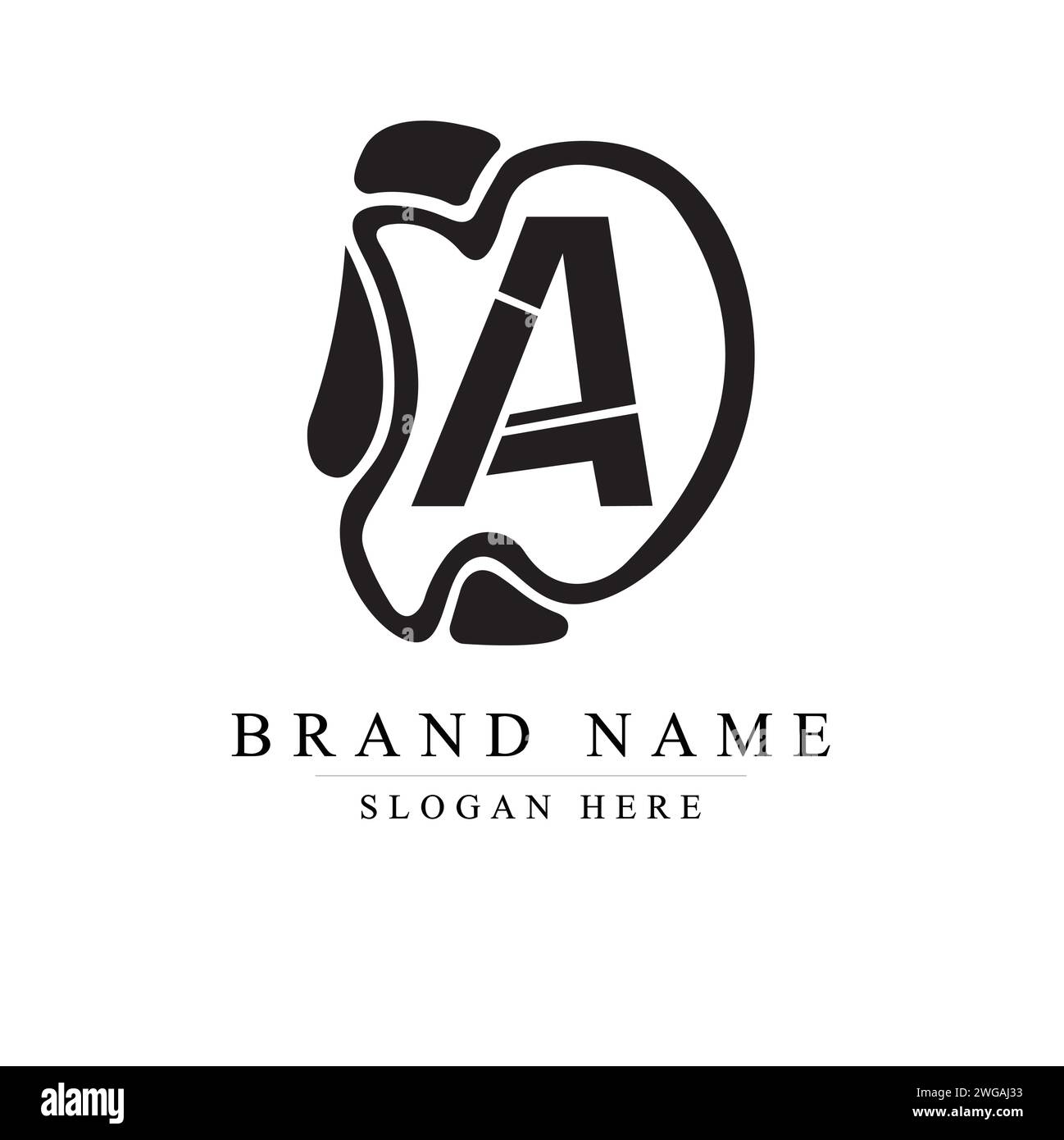 letter DA simple curves logo vector, AD logo design vector illustration ...