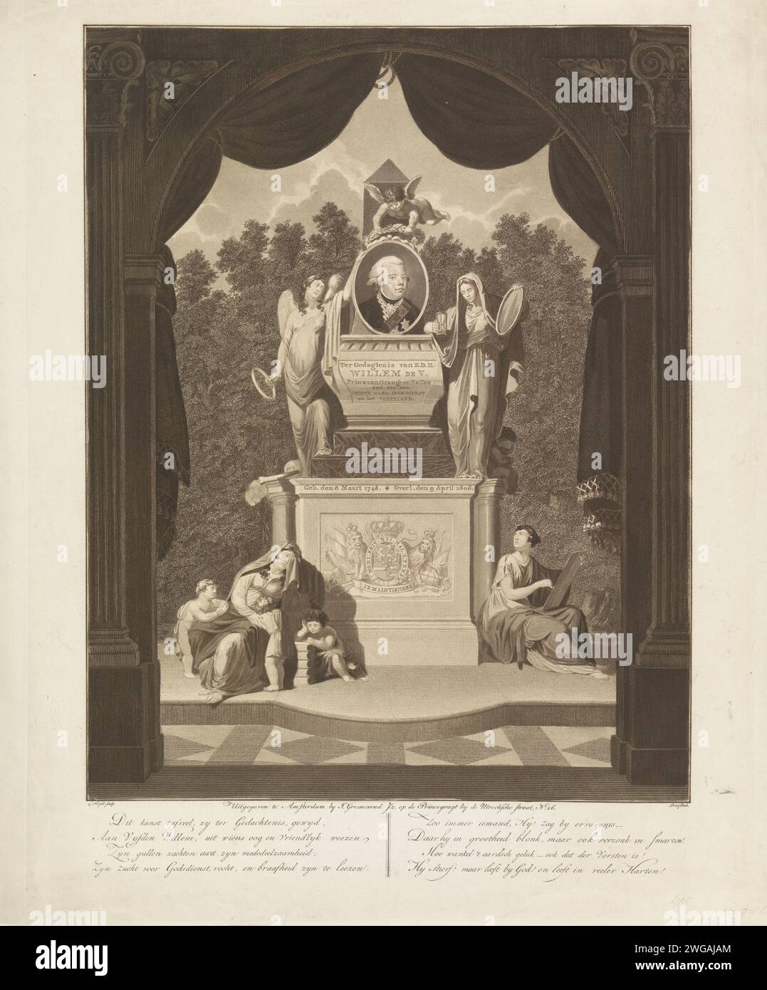 Allegorical grave monument for Prince Willem V, 1806, Christian ...