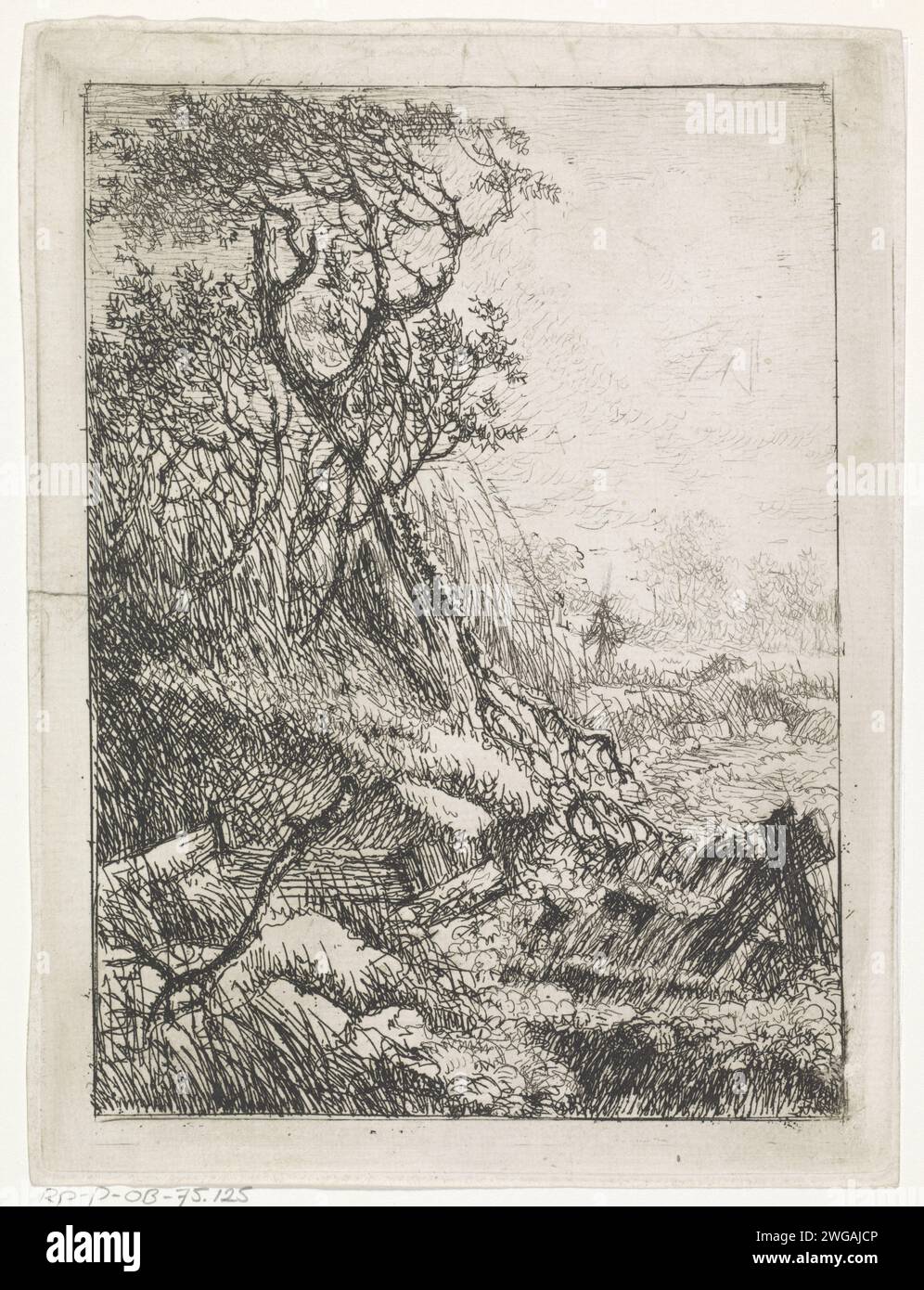 Landscape with trees, Anonymous, 1700 - 1900 print paper etching ...