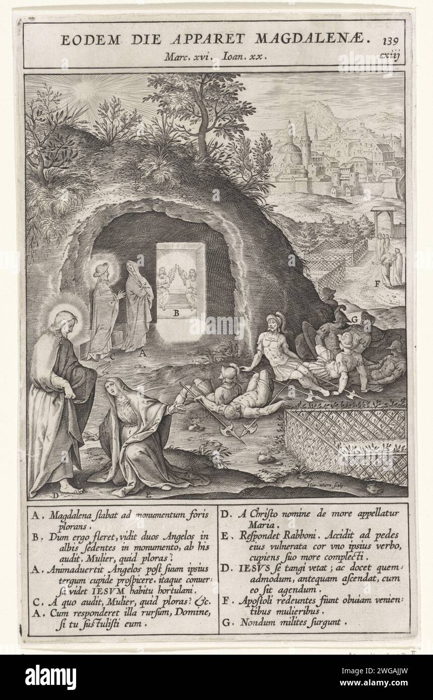Christ appears to Maria Magdalena, Hieronymus Wierix, After Bernardino Passeri, 1593 print For ...