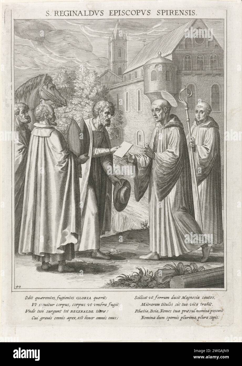 Holy Reginaldus receives the bishop's office of Spier, Raphaël Sadeler ...