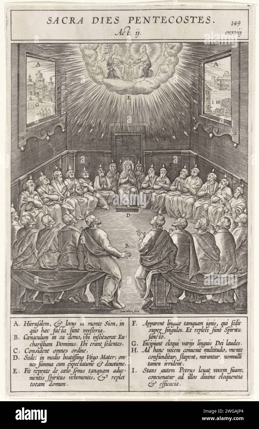 Exit of the Holy Spirit (Pentecost), Johannes Wierix, After Bernardino ...