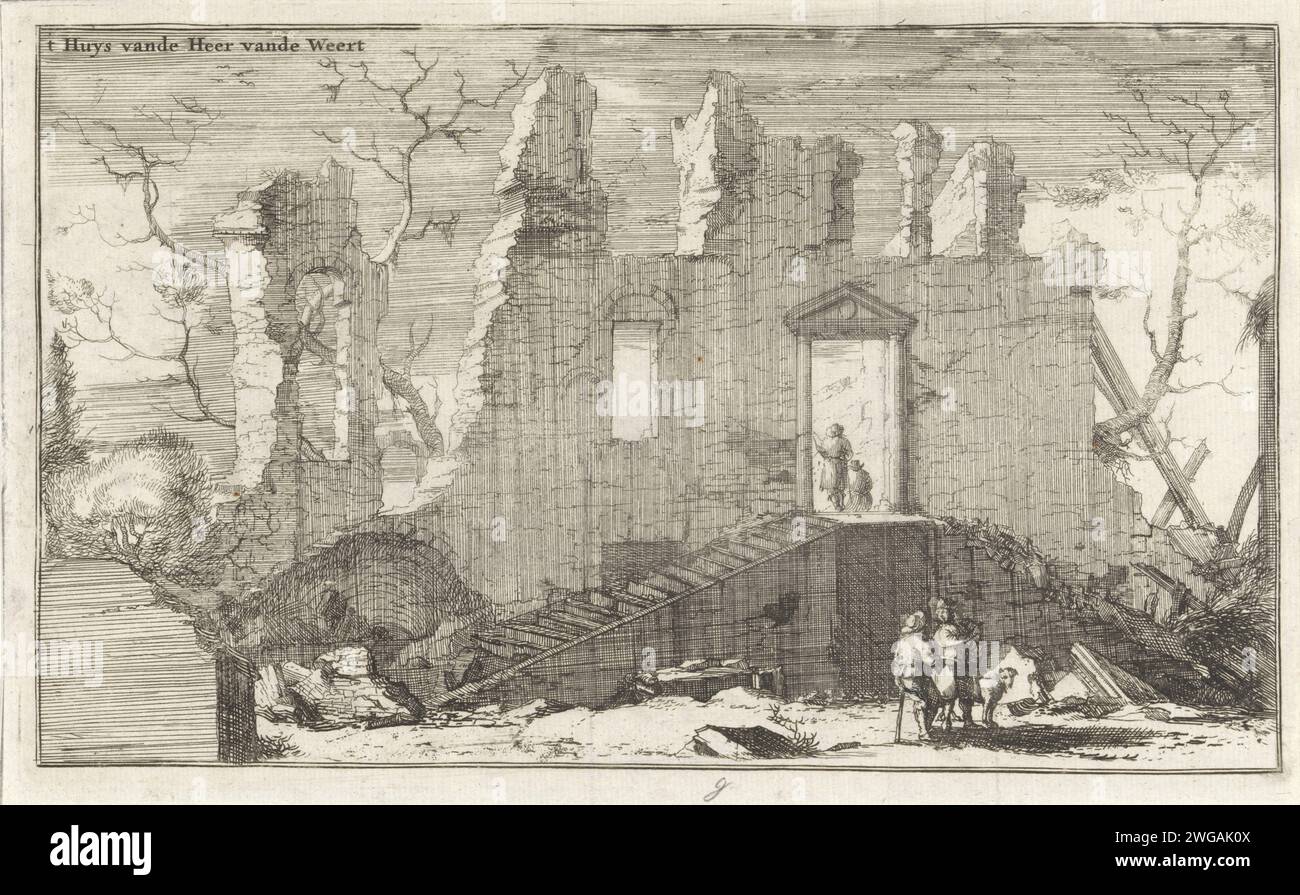 House of Mr Vande Weert, destroyed by the French in 1672, Isaac Sorious ...