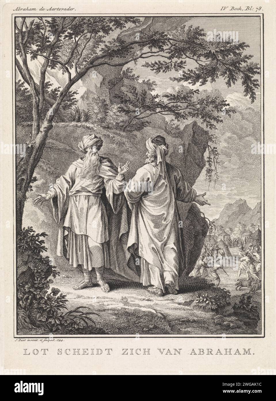 Divorce between Abraham and Lot, Jan Punt, 1744 print Abraham and Lot ...