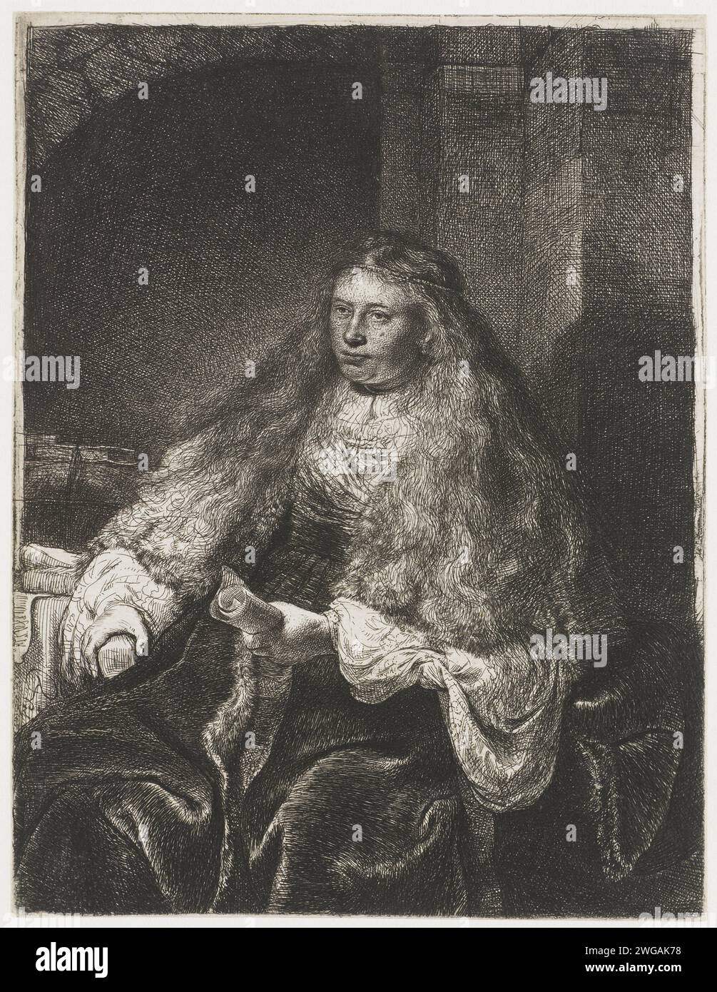 The Great Jewish Bride, Rembrandt van Rijn, 1635 print paper etching ...