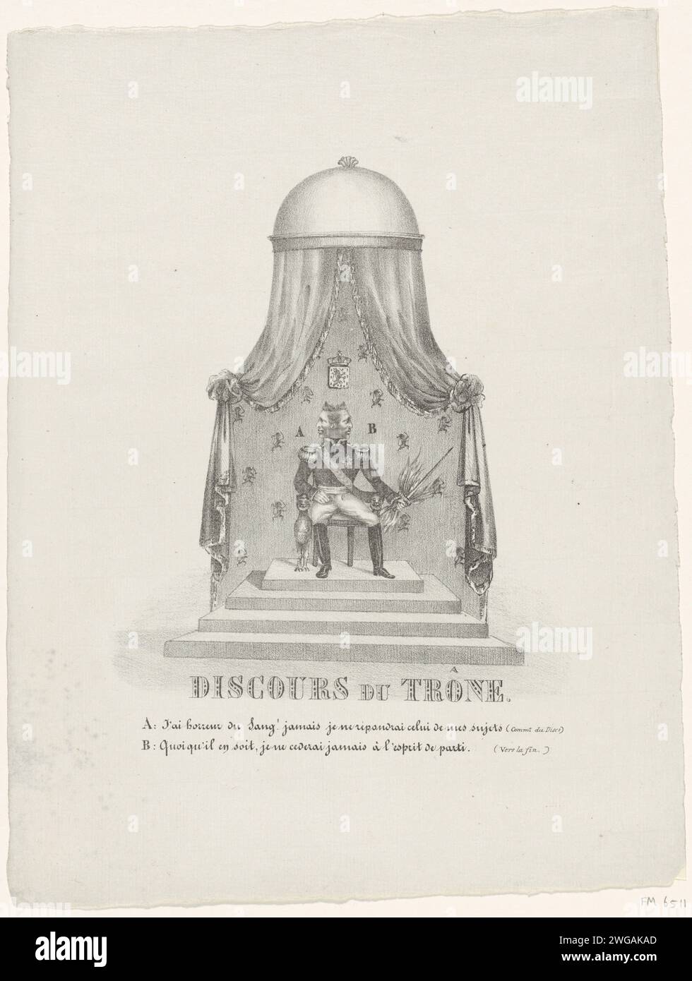 Throne speech of Willem I, 1830, Anonymous, 1830 - 1831 print Cartoon ...