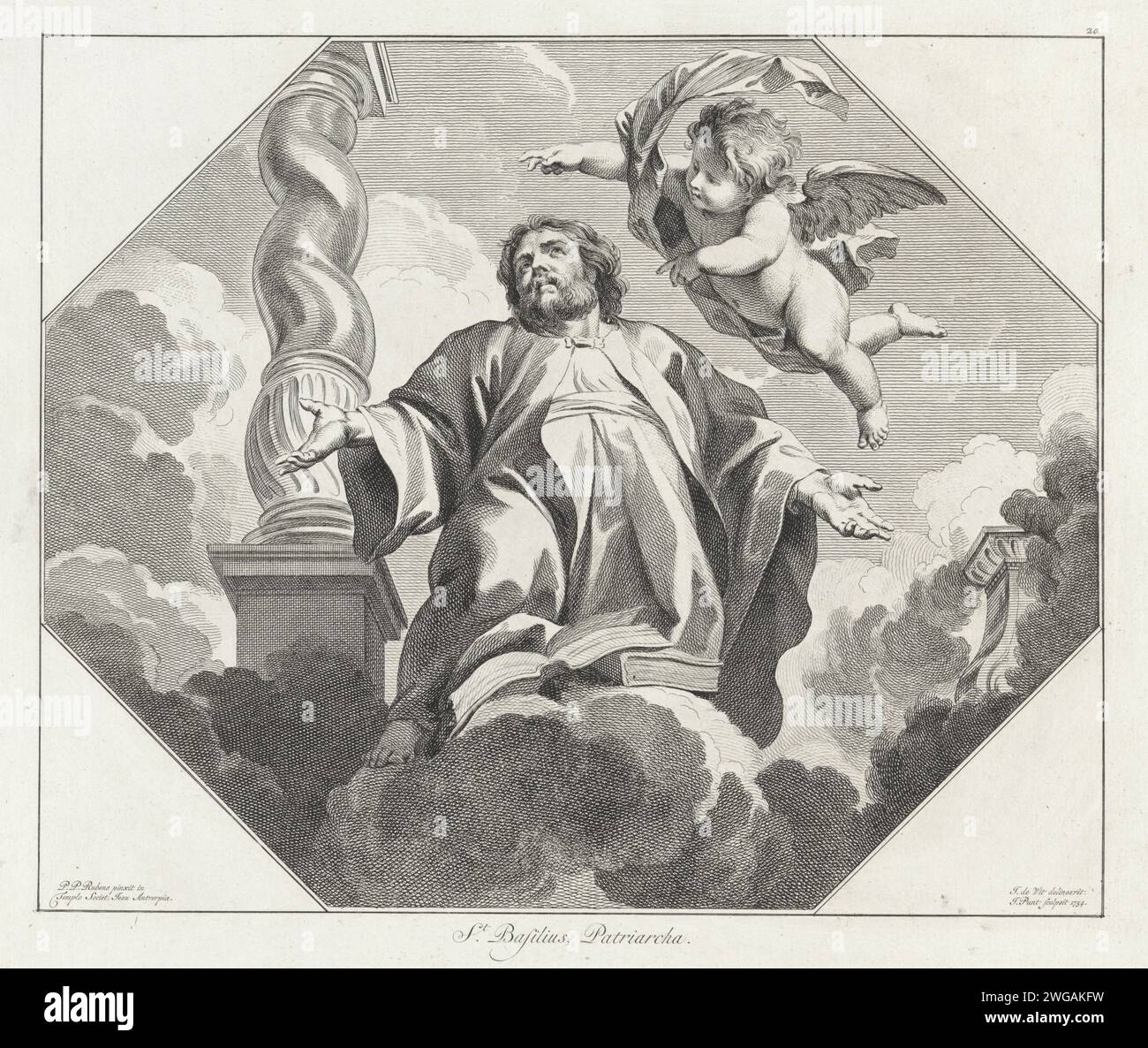 H. Basilius, patriarch, Jan Punt, after Jacob de Wit, after Peter Paul ...