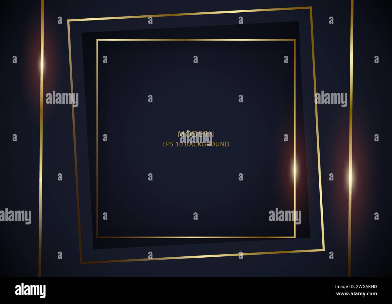 Abstract luxury dark square shapes with gold frame, EPS 10 vector ...