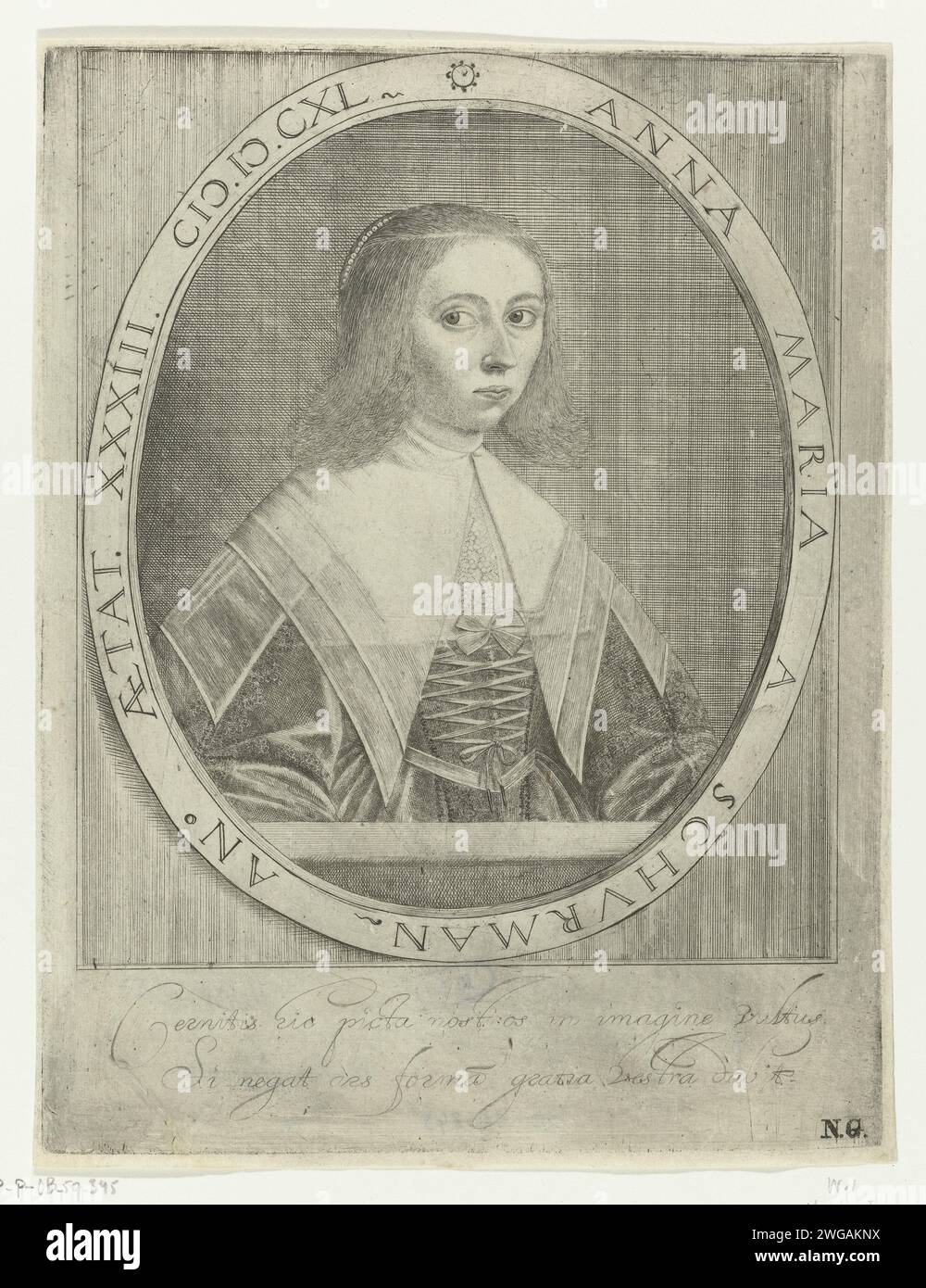 Self -portrait, Anna Maria van Schurman, 1640 print Self -portrait of ...