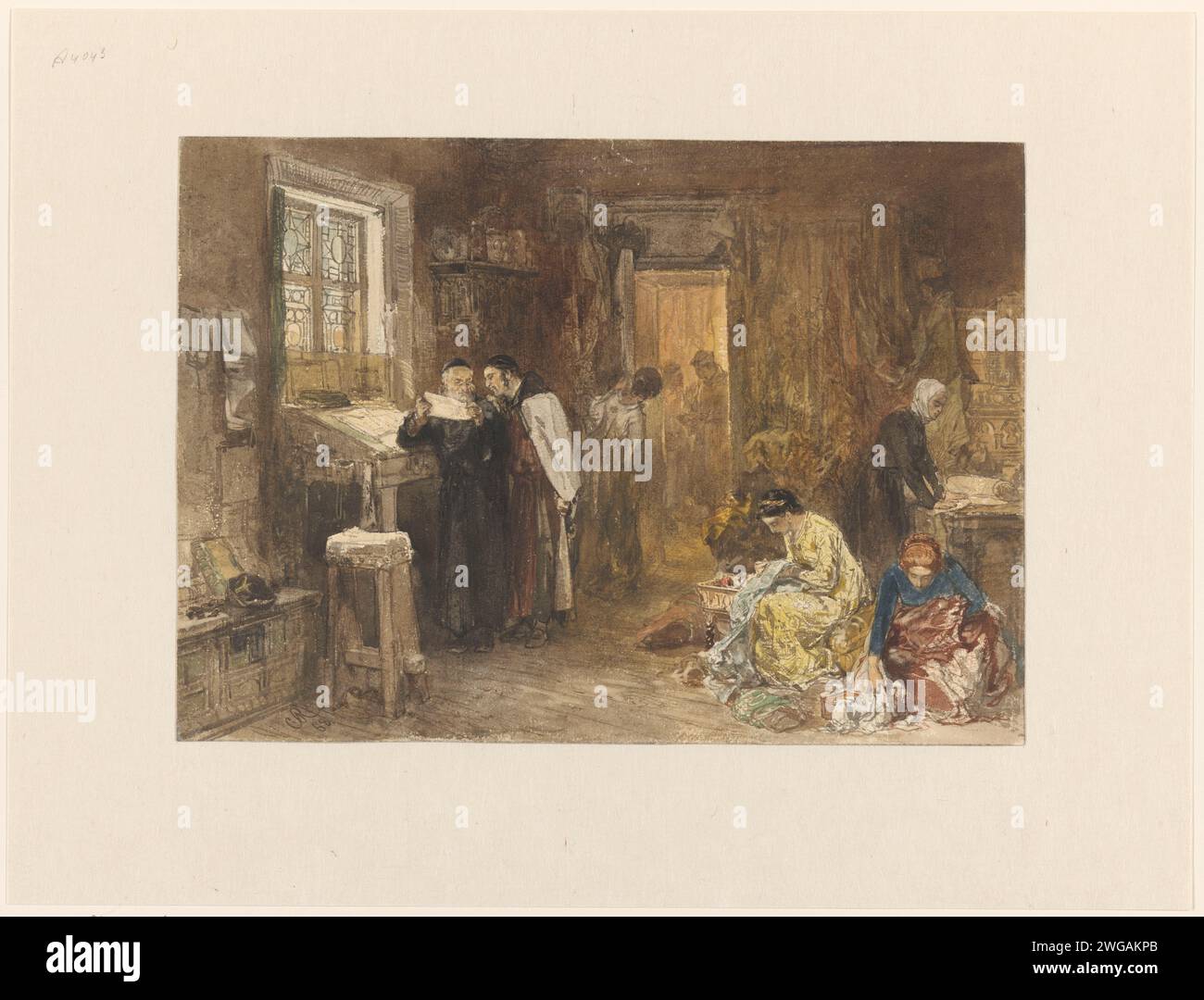 Jewish bankers, Charles Rochussen, 1868 drawing paper. watercolor ...